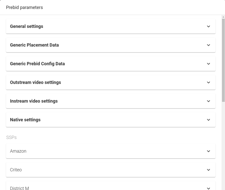 Prebid parameters - Advanced